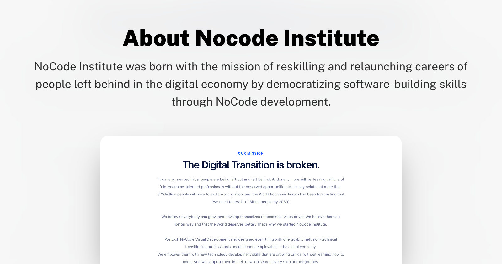 About NoCode Institute